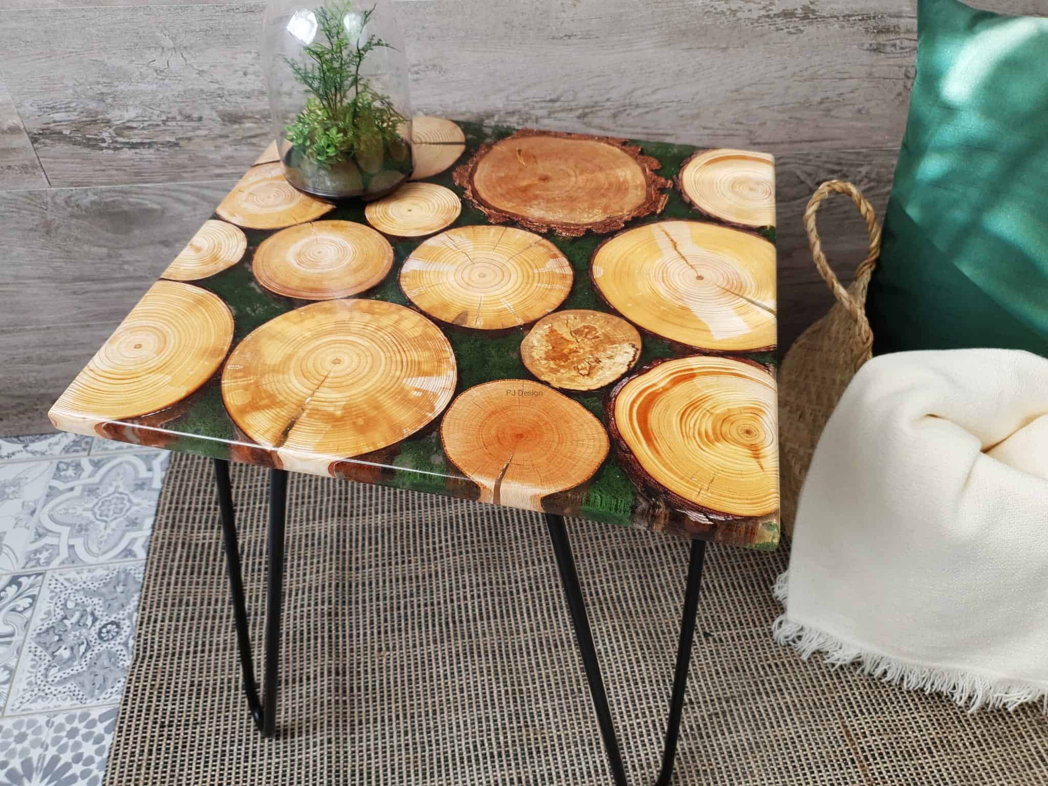 Epoxy resin Table Night Stand with moss - Night Moss HANDMADE – Free ...