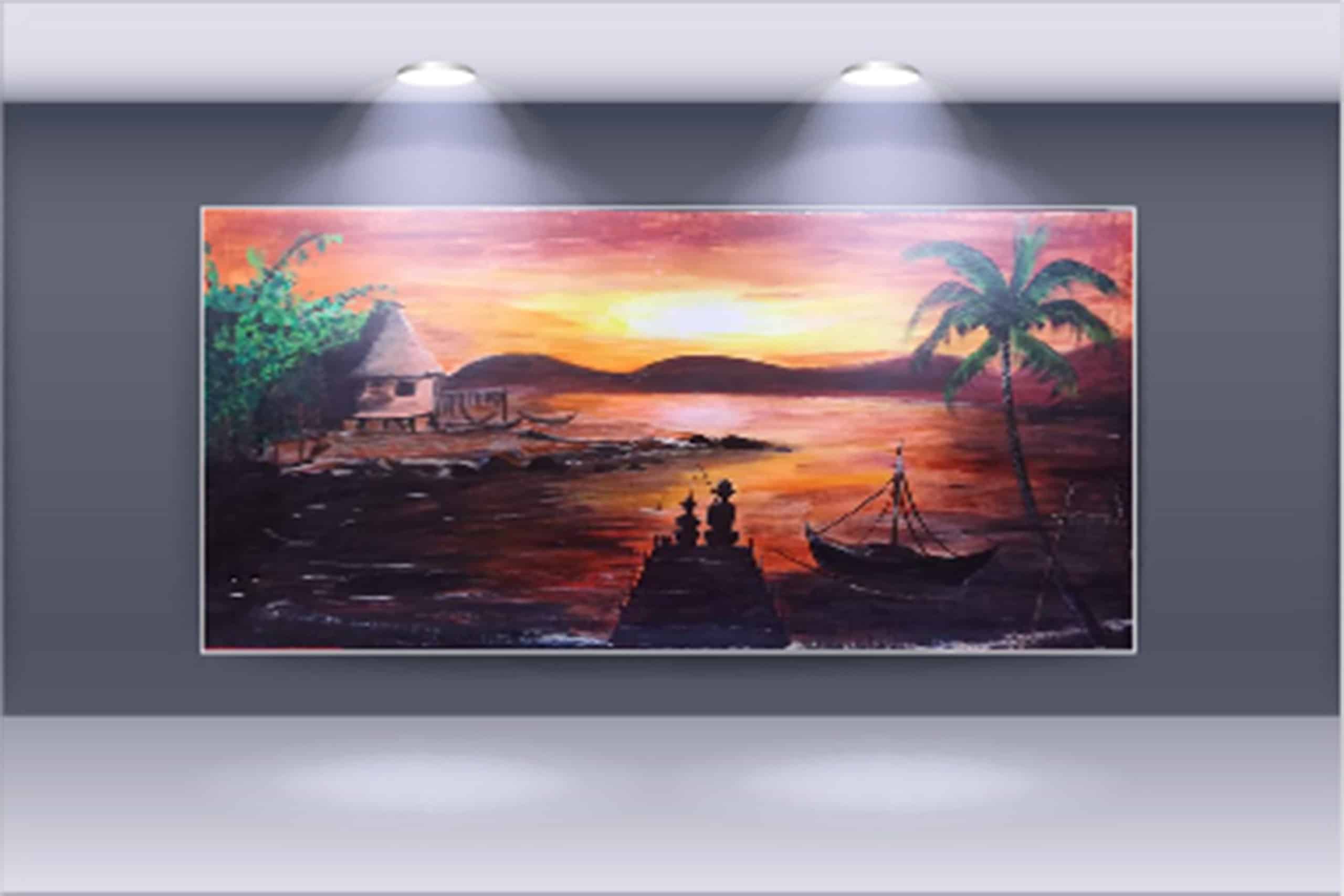 Painting art of a man fishing, fishing art, fly fishing art, vintage ...